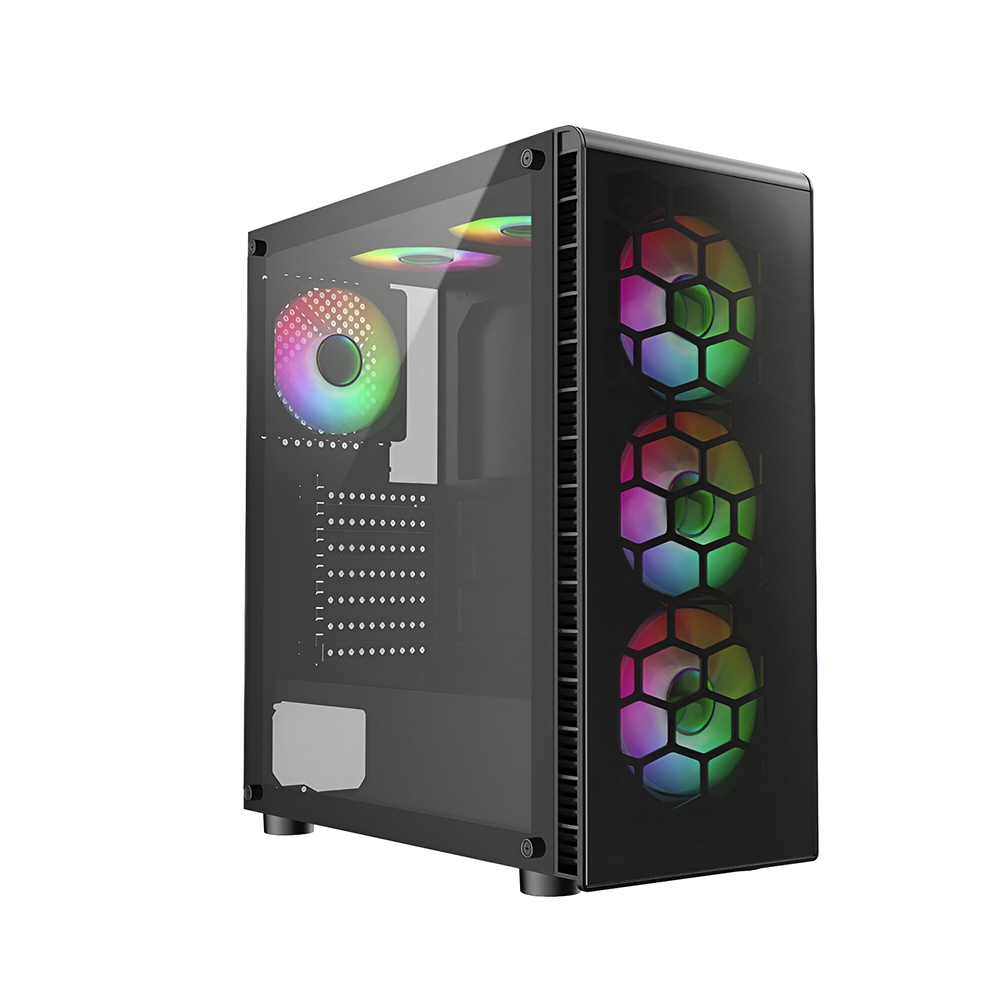 CIT-RAIDER6-BLK: CiT Raider Black ATX Gaming PC Case - Black