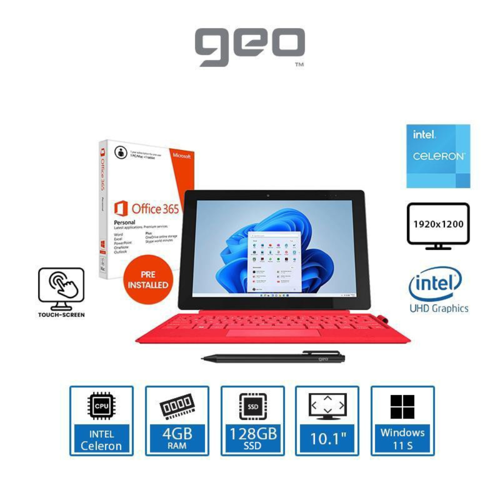 GE354 Geo GeoPad 110 Convertible 10.1" IPS Laptop/Tablet